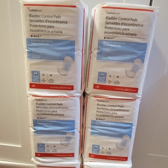 Other | Lot Of 6 Cardinal Health Bladder Control Pads Wings 2 Ct 120 Ct ...